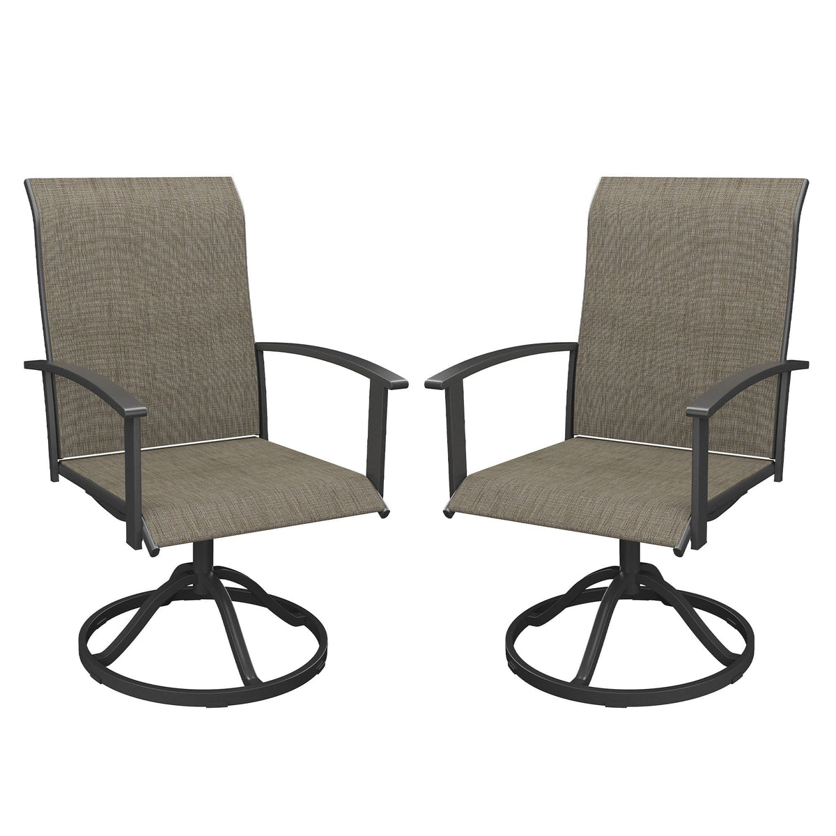 Vicllax Patio Swivel Chairs Set of 2/4/6, Outdoor Textilene Dining Cha ...