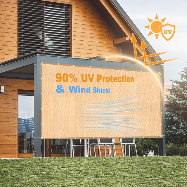 Vicllax 90% Shade Cloth Sun Shade Privacy Panel with Reinforced Gromme ...