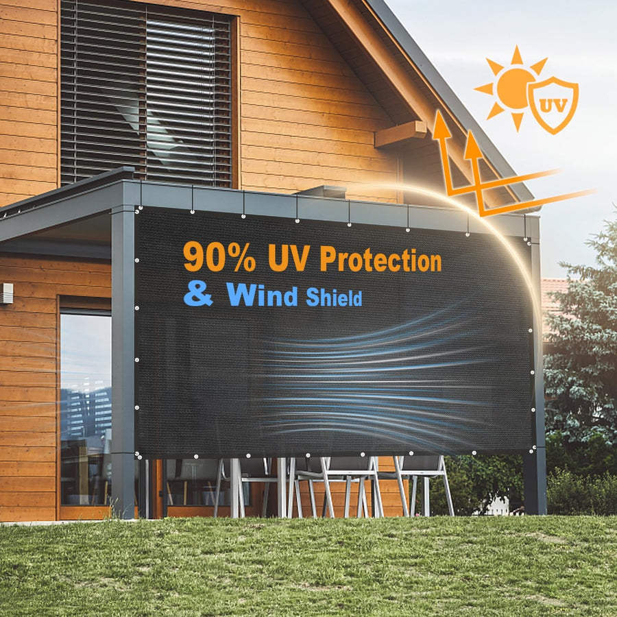 Vicllax 90% Shade Cloth Sun Shade Privacy Panel with Reinforced Gromme ...
