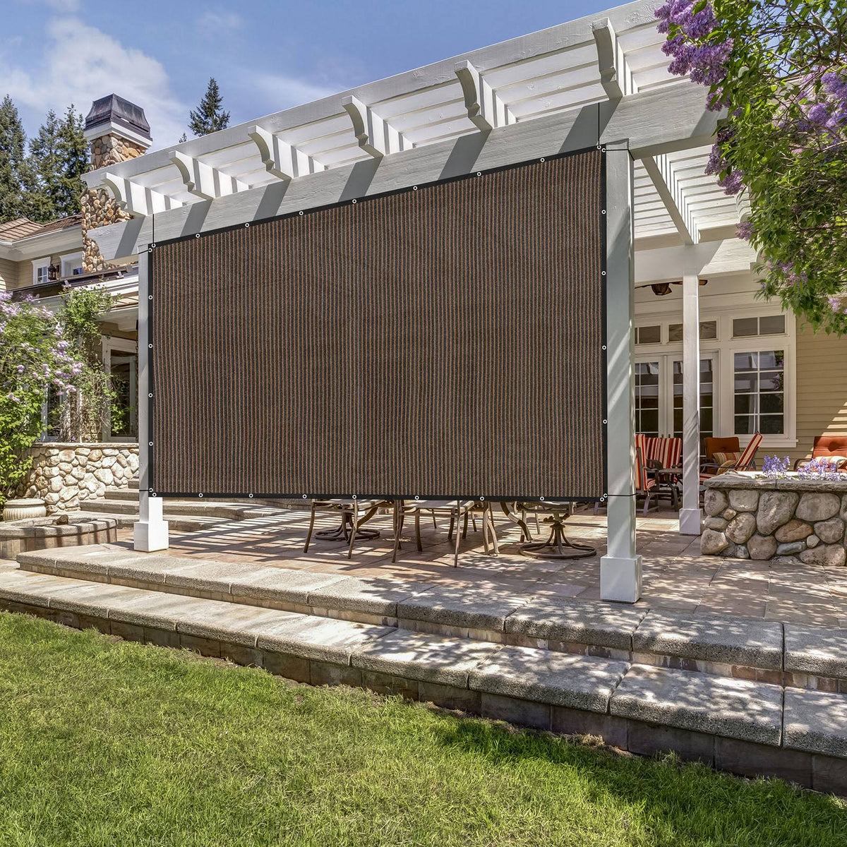 VICLLAX Shade Fabric Sun Shade Cloth Privacy Screen with Grommets for ...